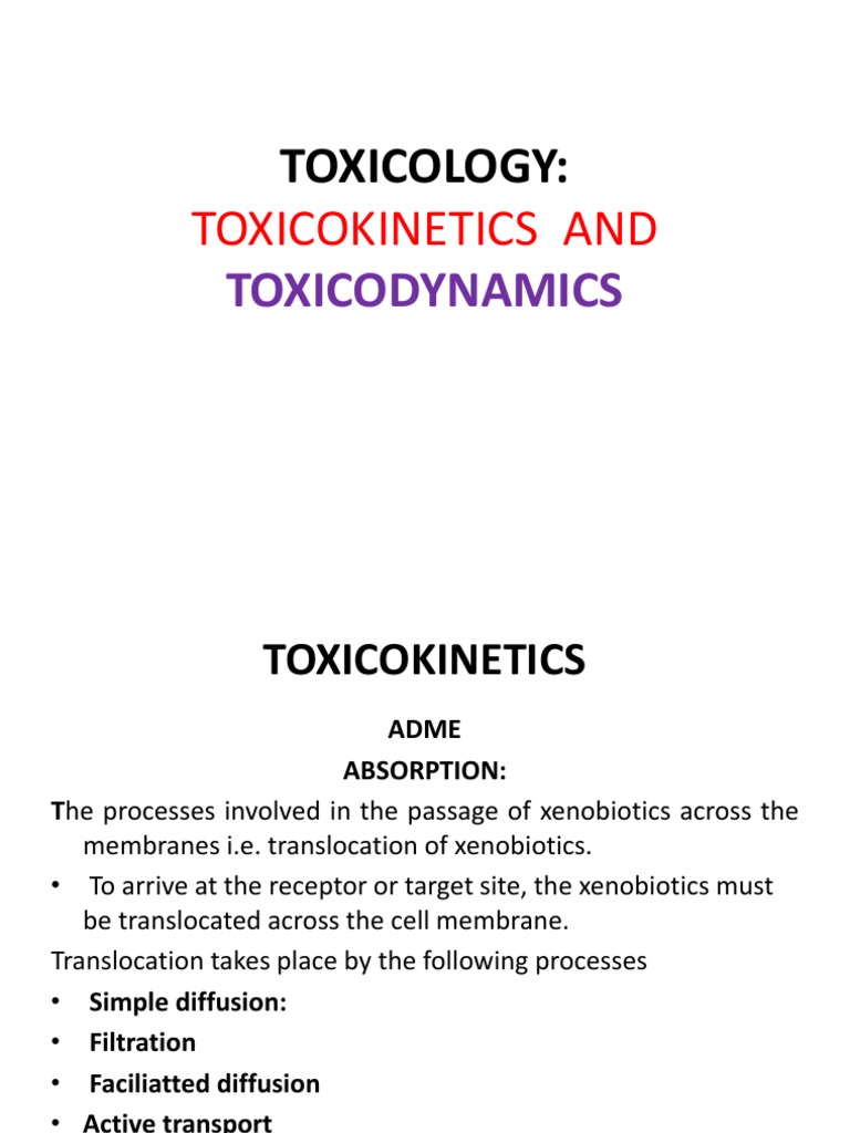 Toxicokinetics Dynamics | Drug Metabolism | Urea