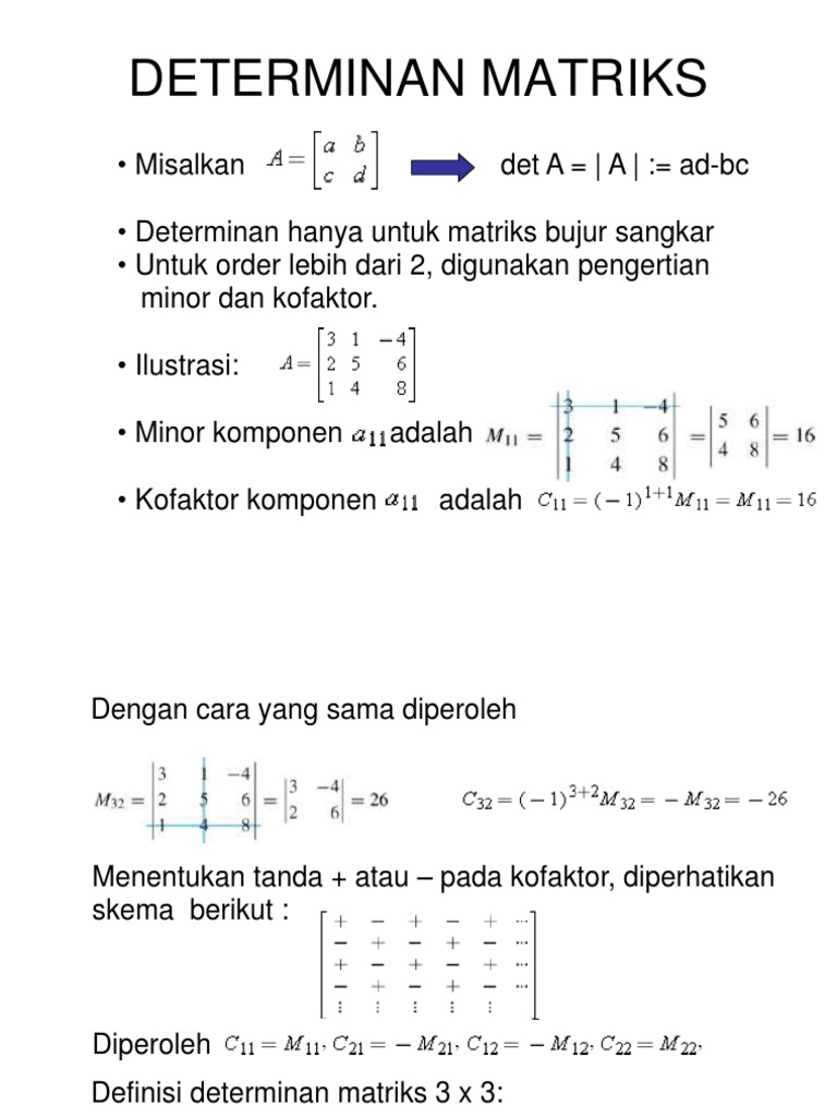 Determinan dan Kofaktor Matriks 2x3 | PDF