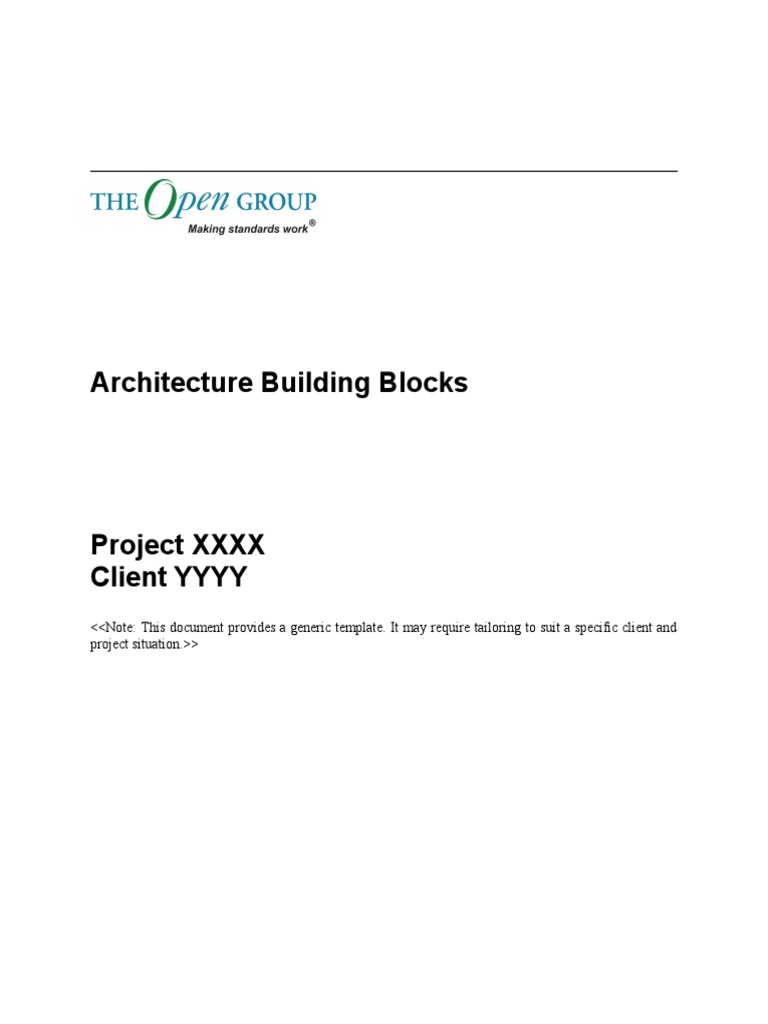 TOGAF 9 Template - Architecture Building Blocks | PDF | Software ...