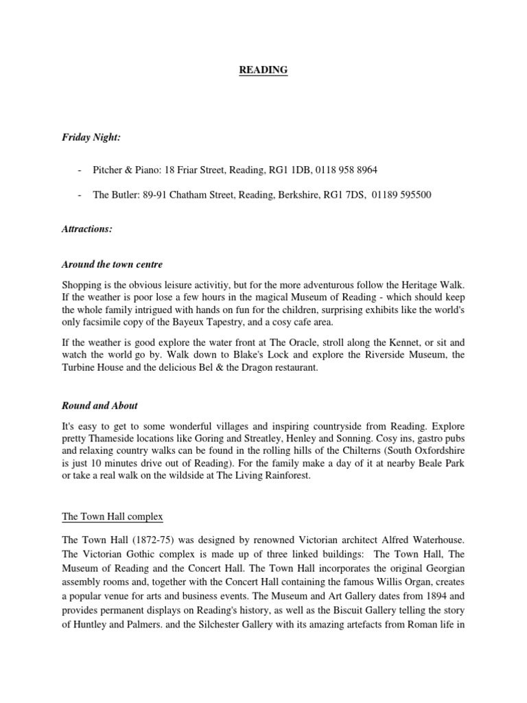 Friday Night:: Reading | PDF | Transport