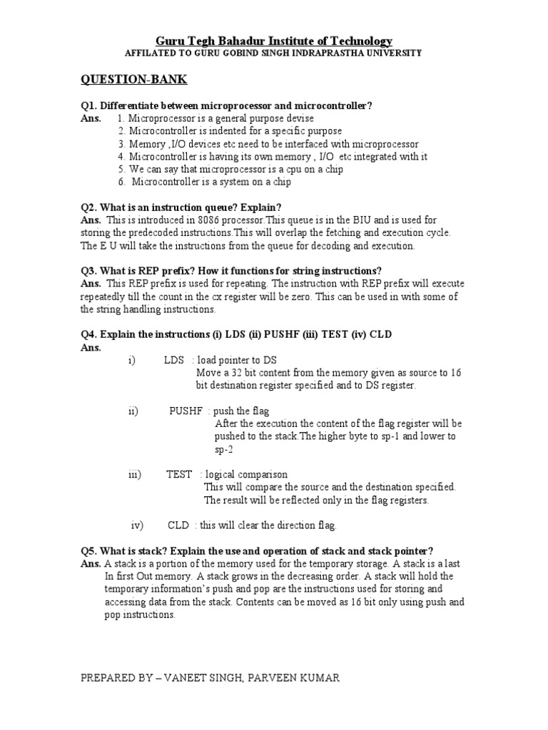 Microprocessor QB - 2014 | PDF | Central Processing Unit | Pointer ... Microprocessor QB - 2014 | PDF | Central Processing Unit | Pointer ...