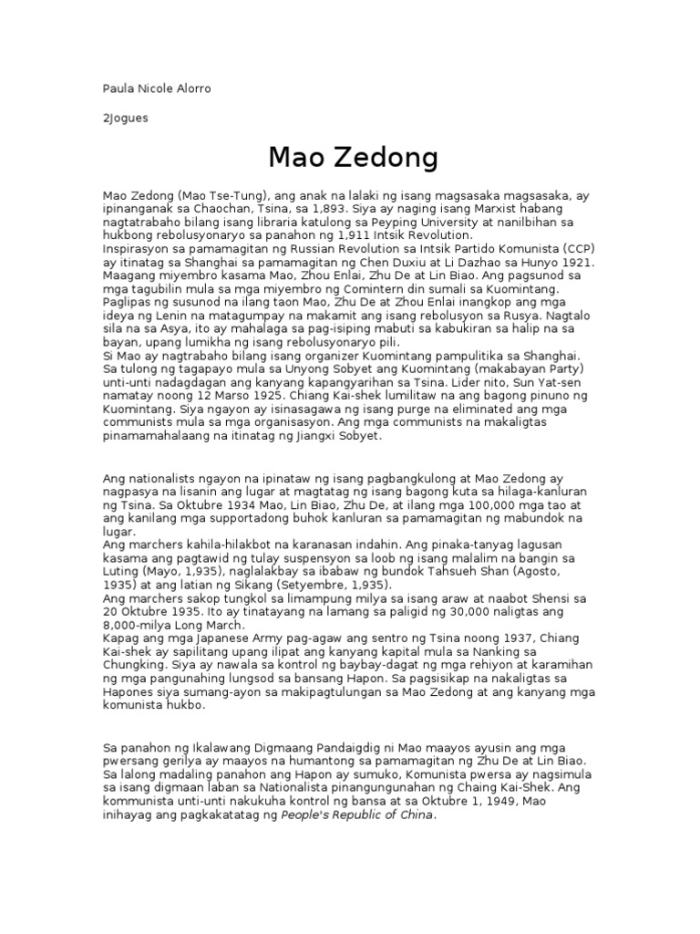 Mao Zedong | PDF