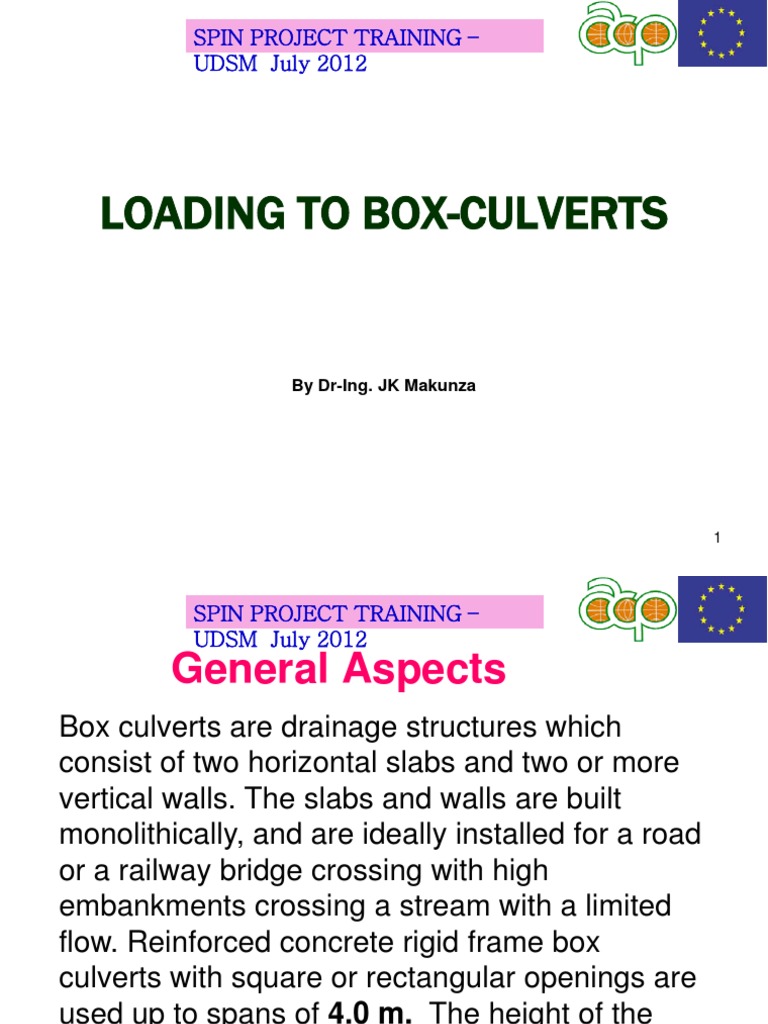 Spin Loading To Box Culverts | PDF | Framing (Construction) | Structural Engineering