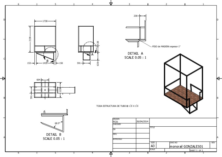 Detail A SCALE 0.05: 1 A B: Drawn Checked QA MFG Approved DWG No Title ...
