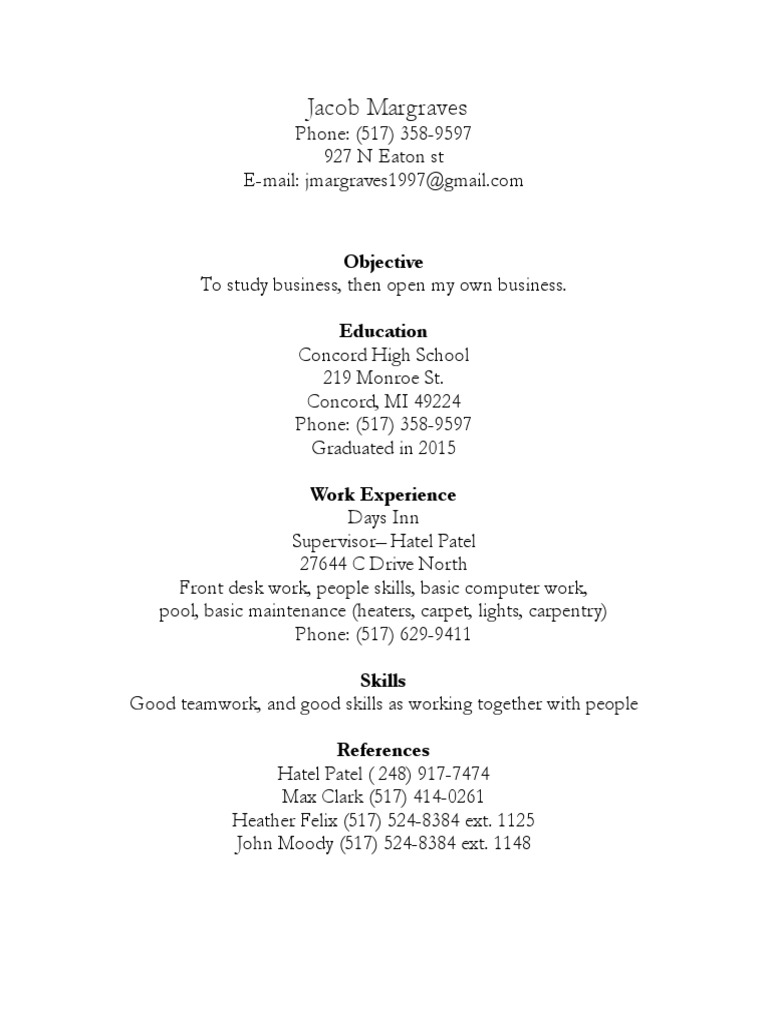 Jacob Margraves: Objective | PDF | Career & Growth