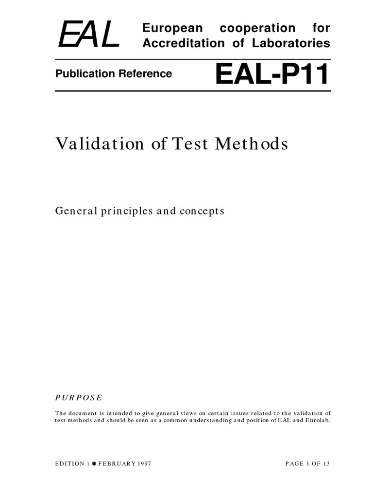 EAL-P11 Validation of Test Methods | PDF | Verification And Validation ...