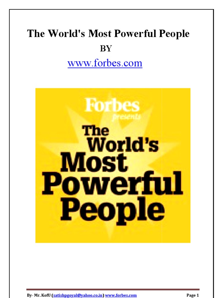 Forbes' 2024 Most Powerful People List | PDF | Special Drawing Rights ...