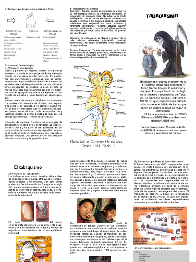 Tabaquismo Triptico para Prevenir Adicciones PDF | PDF | Fumar tabaco ...