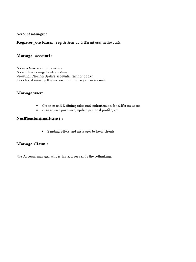 Bank Account Management System Guide | PDF