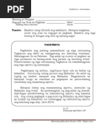 Blue Black White Filipino Pyramid Sentence Reading Fluency Poster | PDF