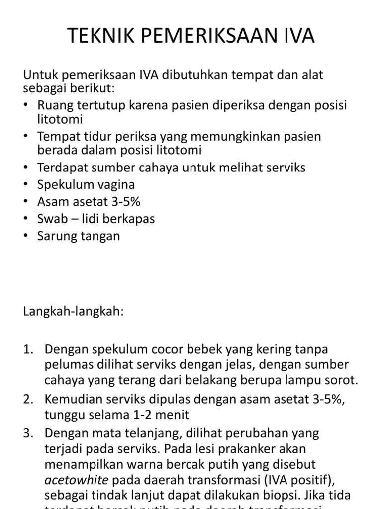 Teknik Pemeriksaan Iva | PDF