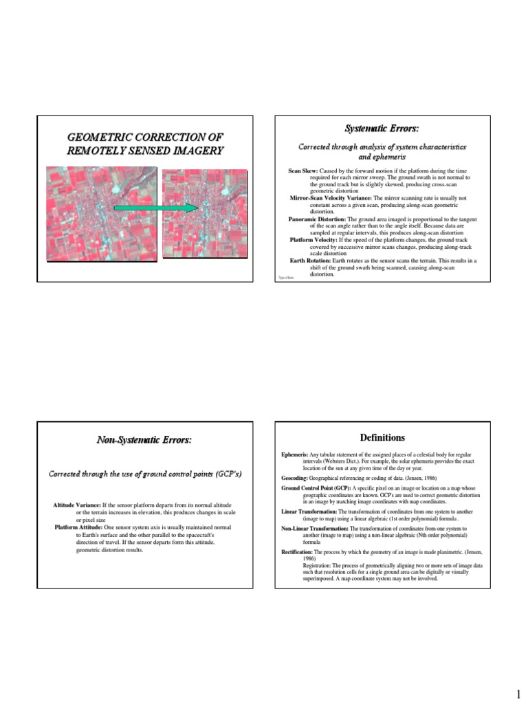Geometric Correction Pdf Remote Sensing Root Mean Square