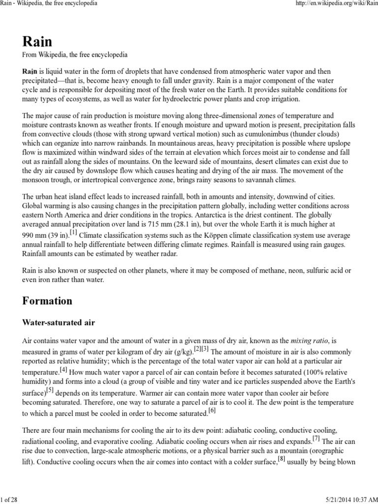Rain Wiki Sample | PDF | Rain | Precipitation