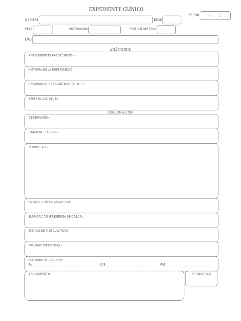 Plantilla De Expediente Clínico – TLWK