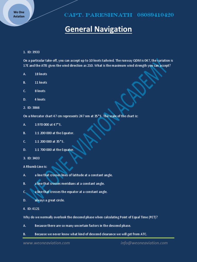 General Navigation in Aviation | PDF | Latitude | Inertial Navigation ...