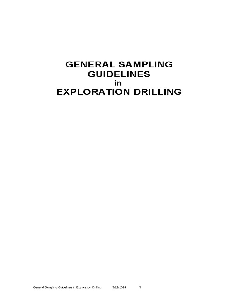 General Sampling Guidelines in Exploration Drilling 5/21/2014 | PDF ...
