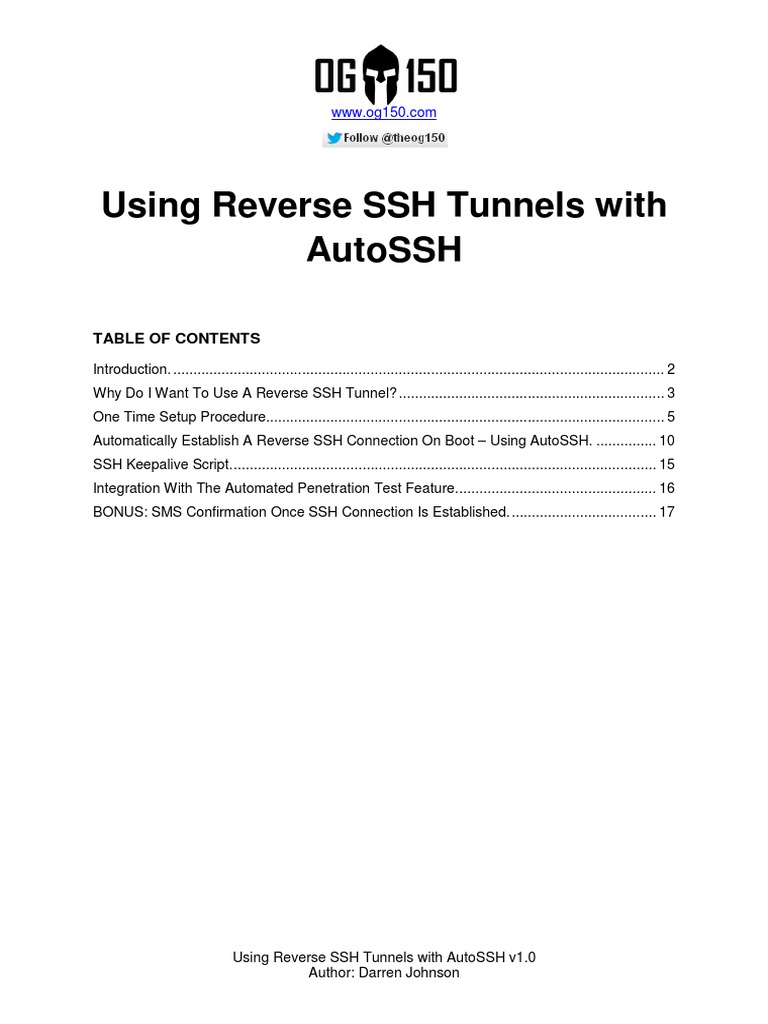 Using Reverse SSH Tunnels With AutoSSH | Download Free PDF | Secure Shell | Router (Computing)