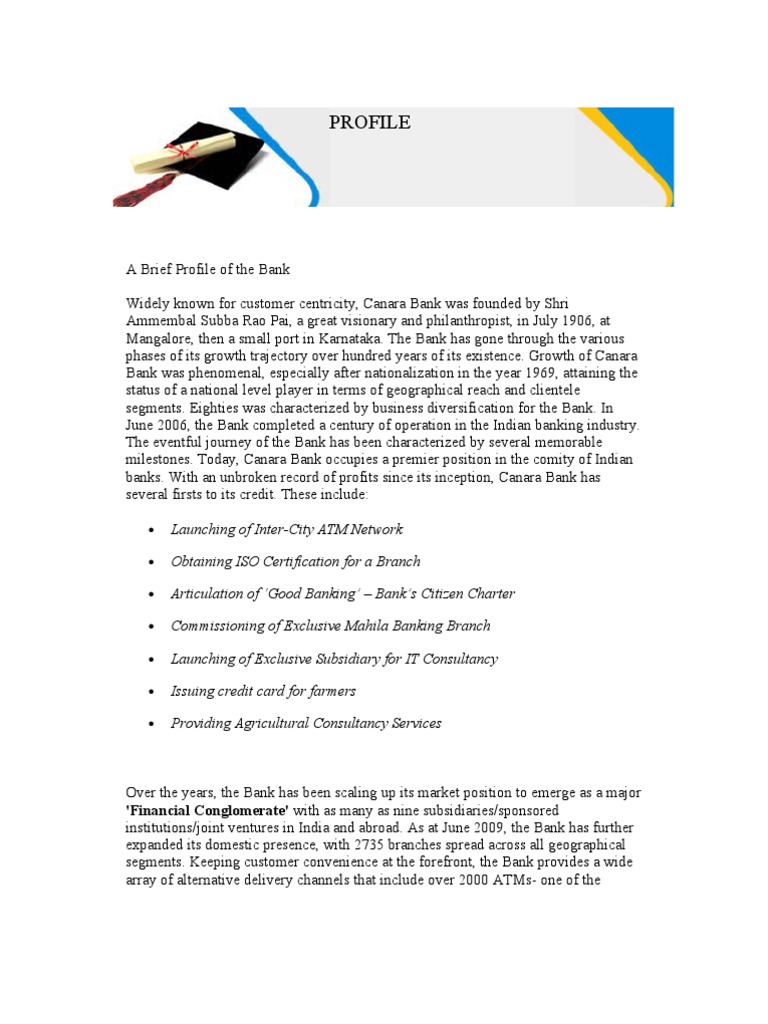 A Brief Profile of The Bank Widely Known For Customer | PDF | Banking ...
