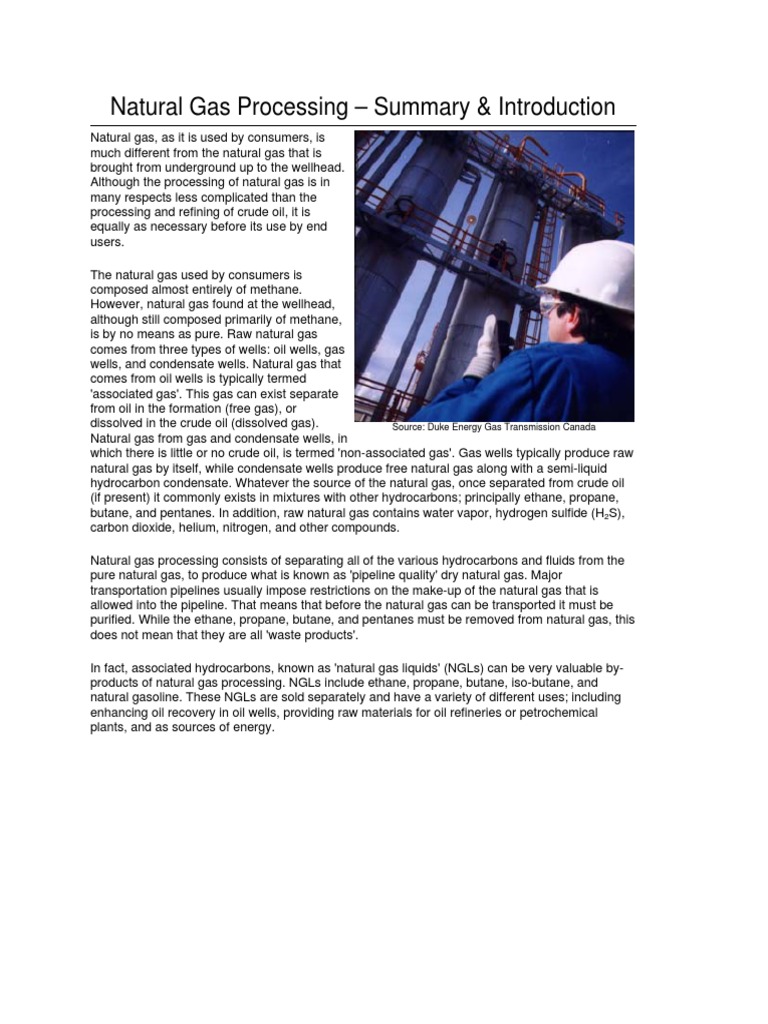 Natural Gas Processing - Summary & Introduction | PDF | Natural Gas ...