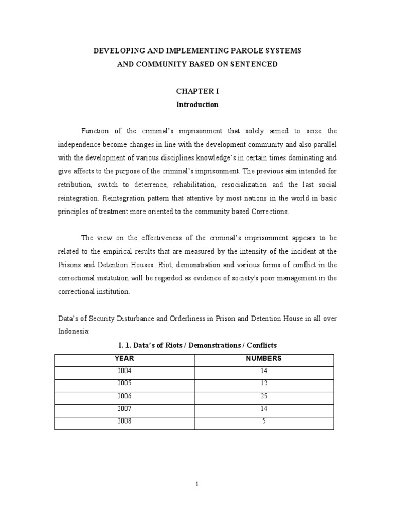 Developing and Implementing Parole Systems in Indonesia | PDF | Parole ...