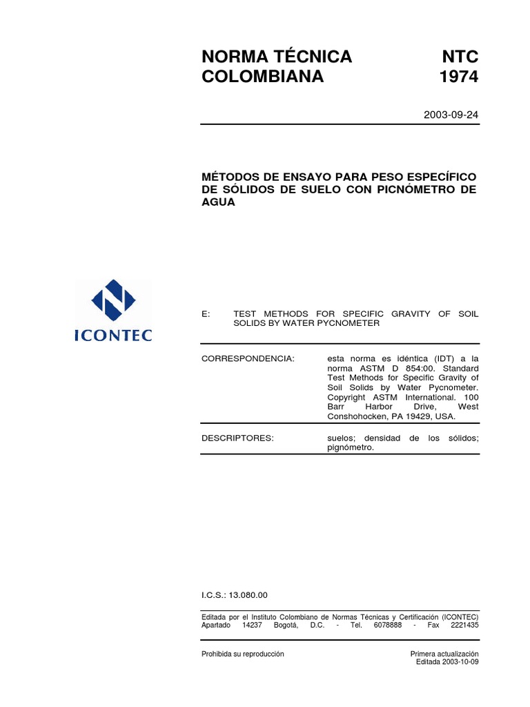 Astm-D854 en Español | PDF | Densidad | Agua