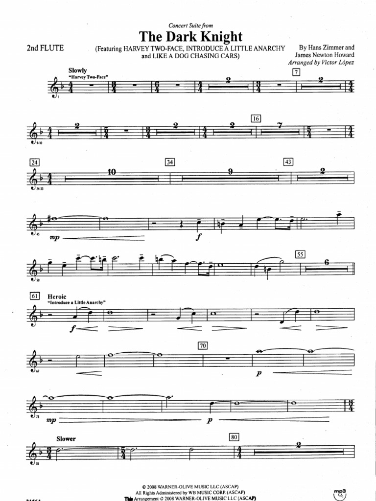 Hans Zimmer - The Dark Knight - Flute | PDF