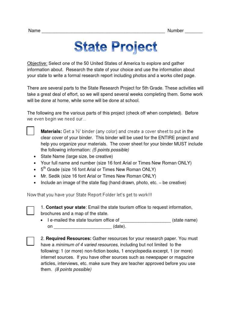 State Project Instructions | PDF | Times New Roman | Publishing
