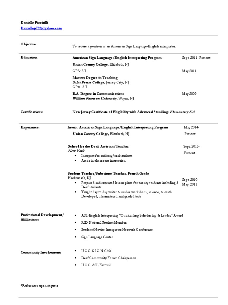 Interpreter Resume Confidential | PDF
