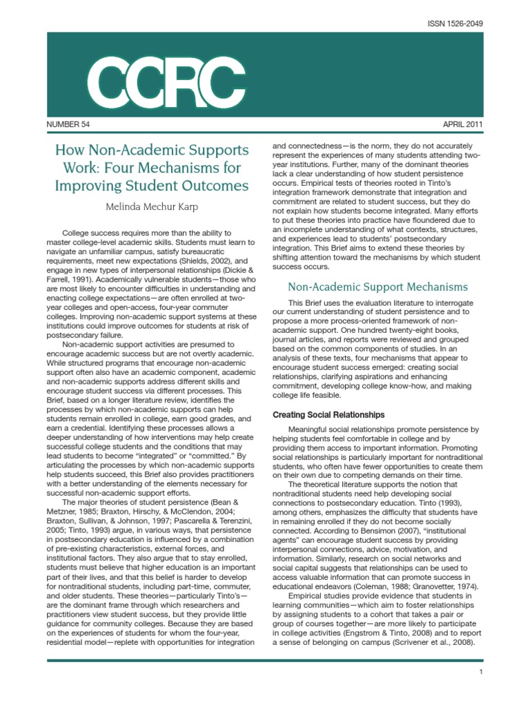 Enhancing Student Success Through Non-Academic Supports | PDF | Higher ...