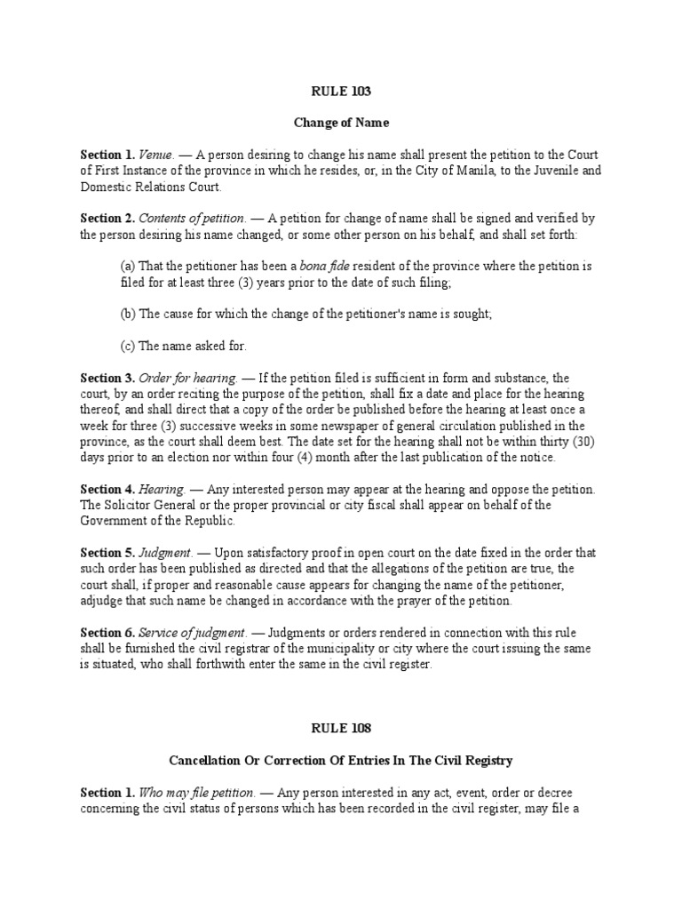 RULE 103 Rules of Court | Judgment (Law) | Public Law