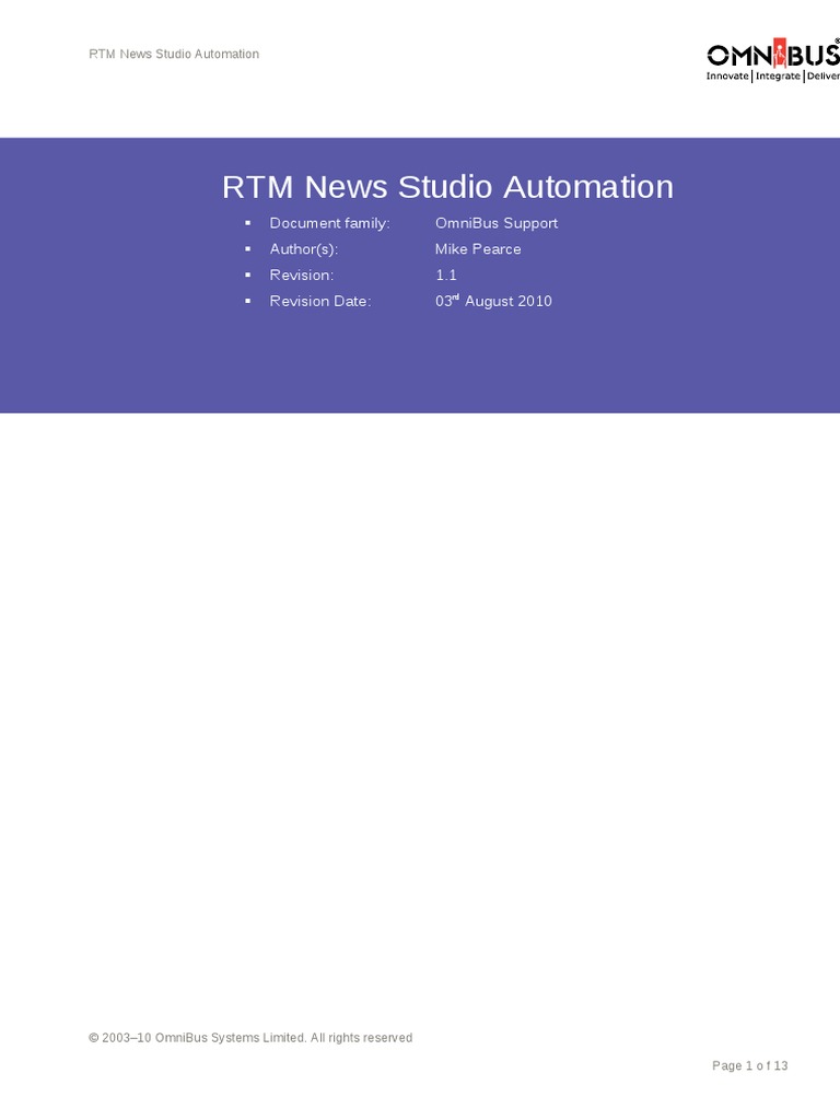 2010-08-03 RTM News Studio Configuration | Download Free PDF | Port ...