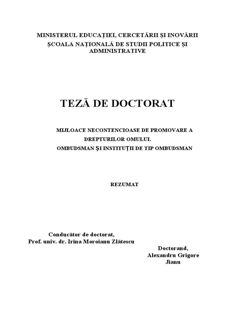 Rezumat Teza Limba Romana | PDF