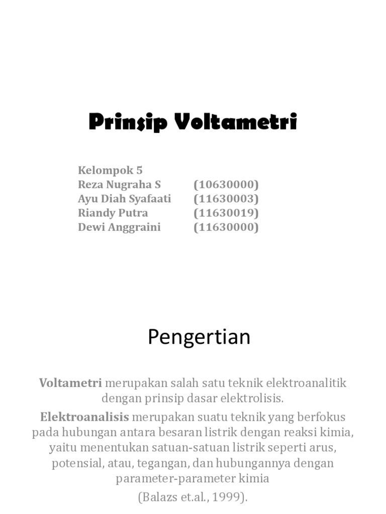 Prinsip Voltametri | PDF