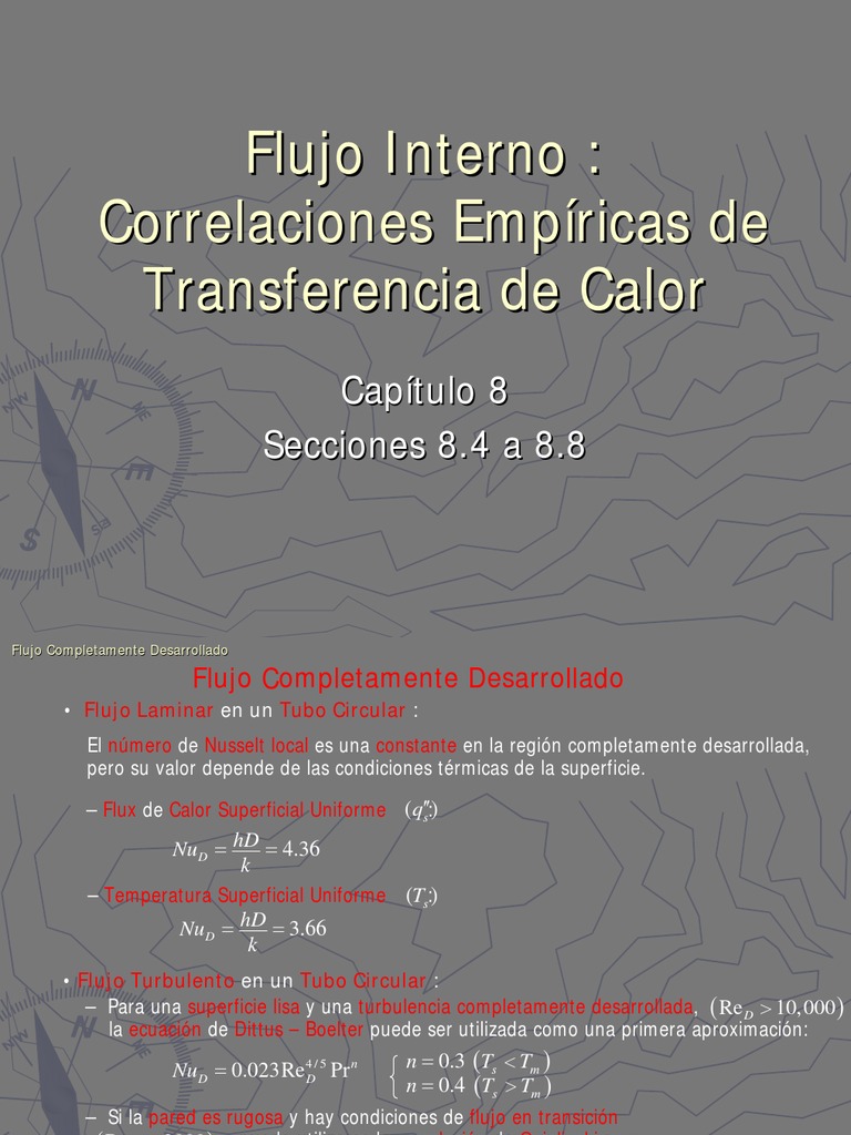 Flujo Interno: Correlaciones Empíricas de Transferencia de Calor | PDF | Fenómenos científicos ...