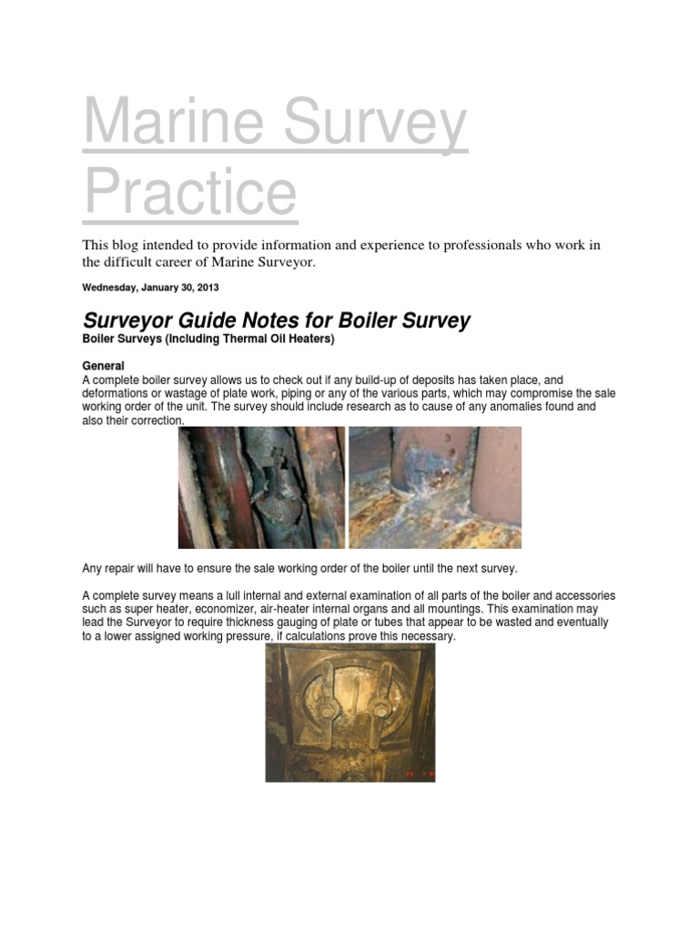 Boiler Survey Guidelines for Marine Surveyors | PDF | Boiler | Surveying