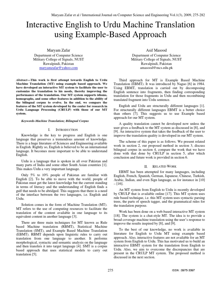 Interactive Urdu Machine Translation | PDF | Linguistics | Semiotics