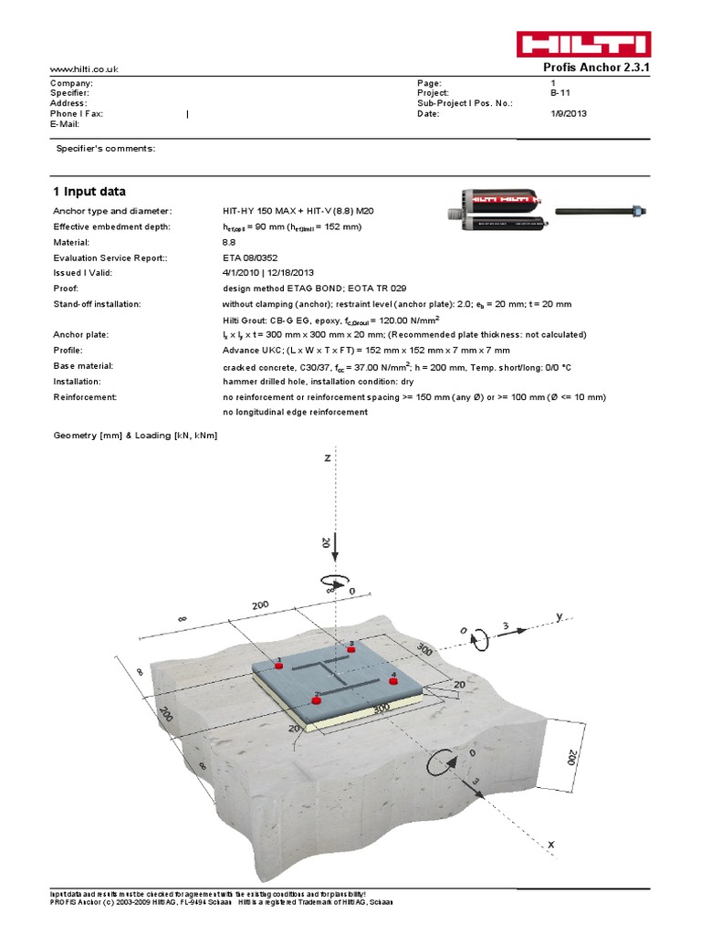 Pipe Rack Hilti Bolt Calculations | Strength Of Materials | Software
