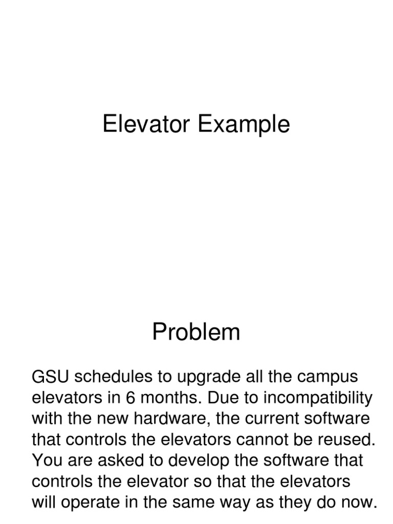 Elevator Example | PDF | Elevator | Use Case