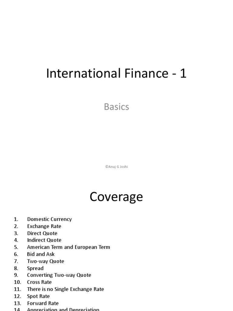 Basics of International Finance | PDF | Exchange Rate | Euro