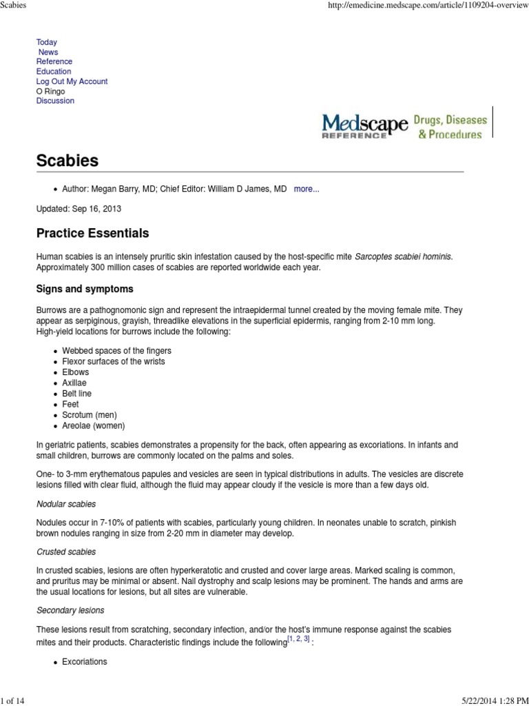 Scabies | PDF | Medicine | Health Sciences