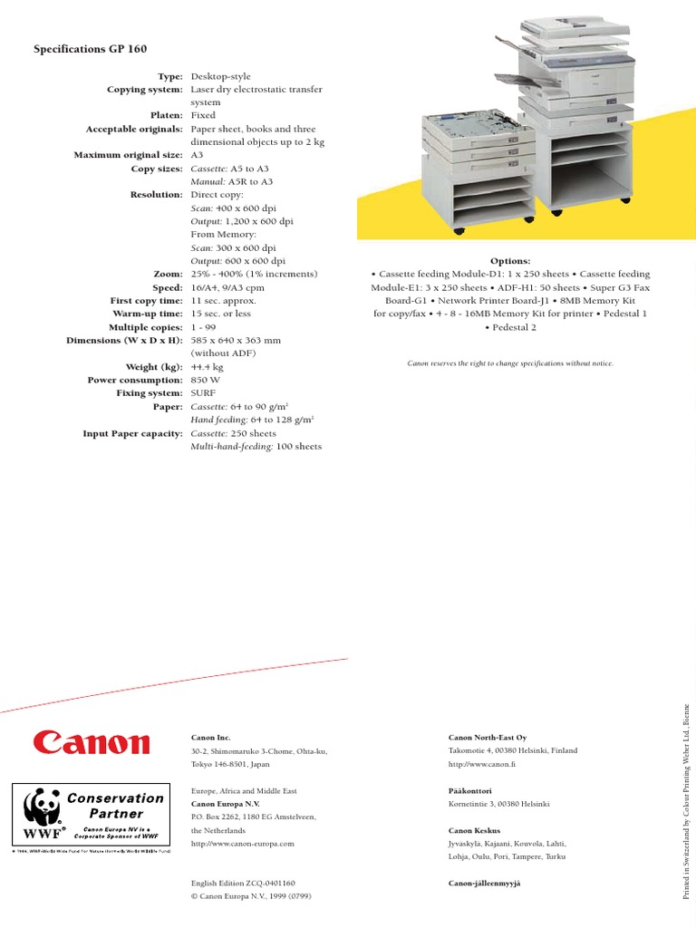 Canon Gp160 Brochure | PDF | Image Scanner | Photocopier