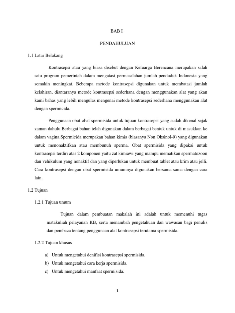 Kontrasepsi Spermisida: Definisi, Manfaat, dan Penggunaan | PDF