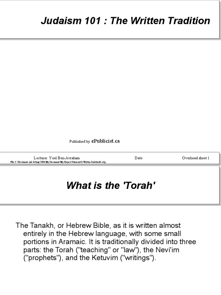 Written Tradition 01 | PDF | Biblical Canon | Torah