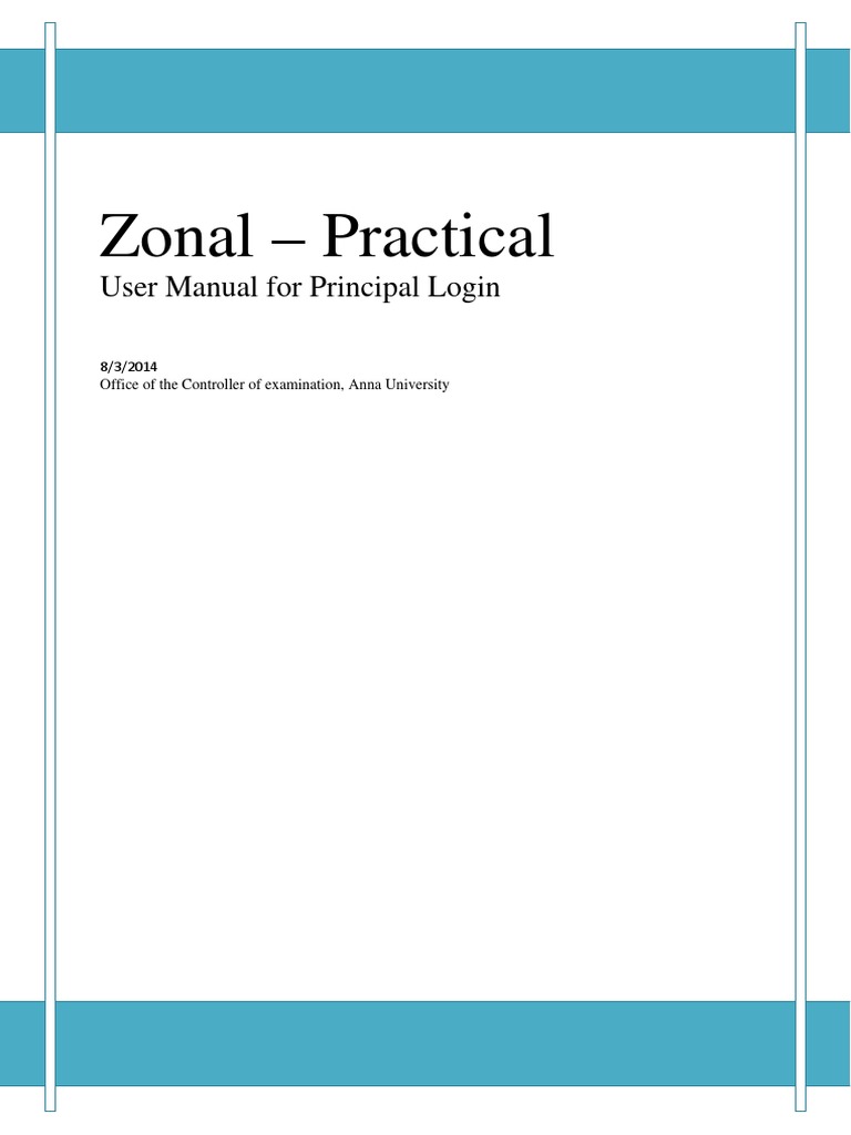 Zonal - Practical: User Manual For Principal Login | PDF | Login | Password