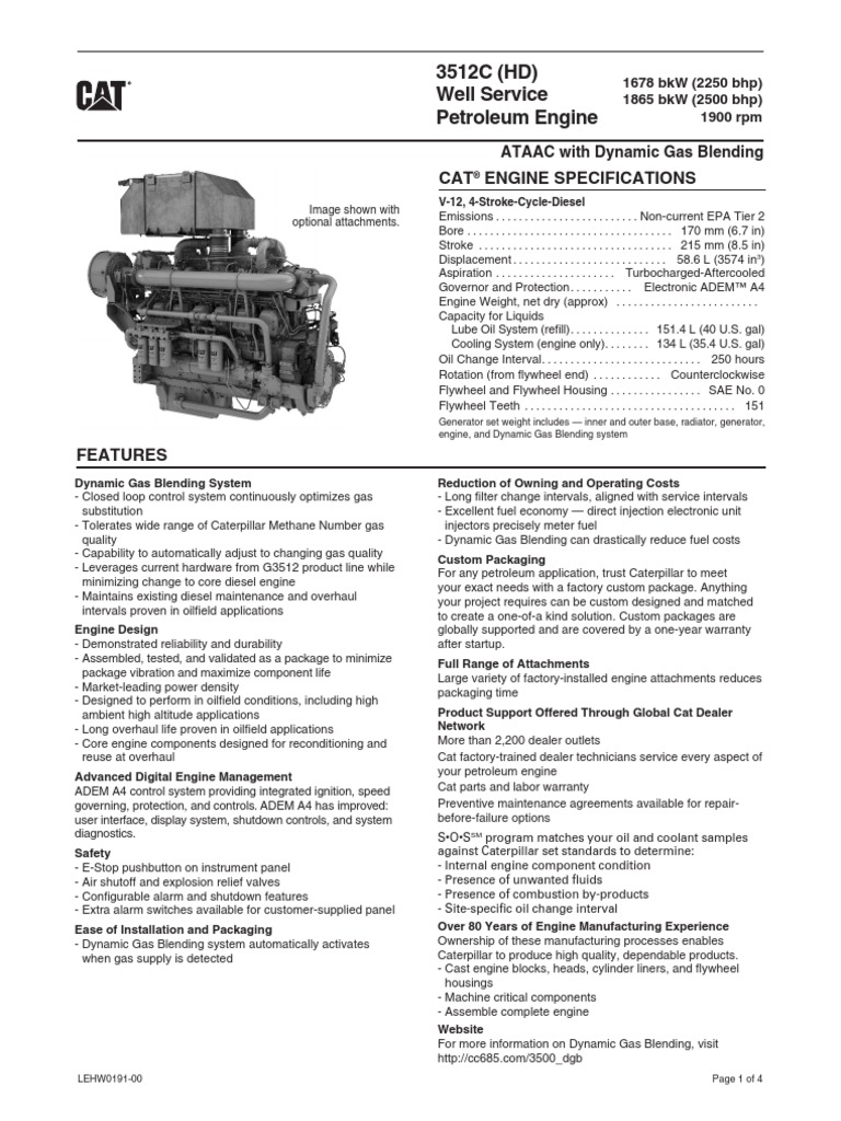 (Lehw0191-00) 3512c (HD) Ataac With DGB | PDF | Fuel Injection | Engines