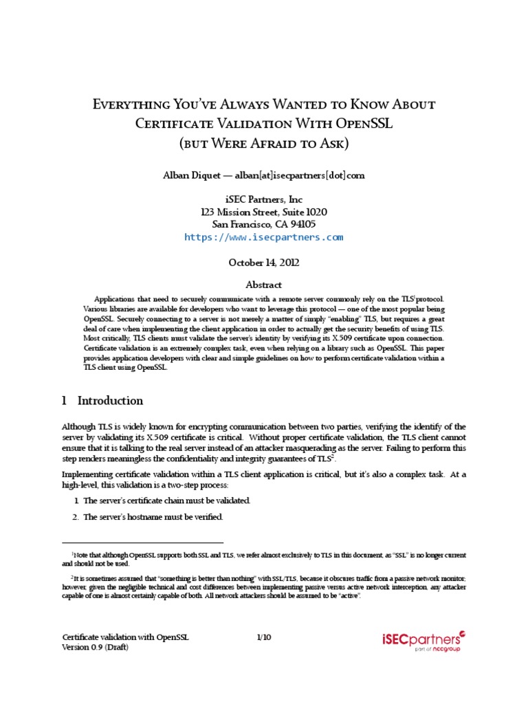 Everything You Wanted To Know About Openssl | PDF | Transport Layer ...
