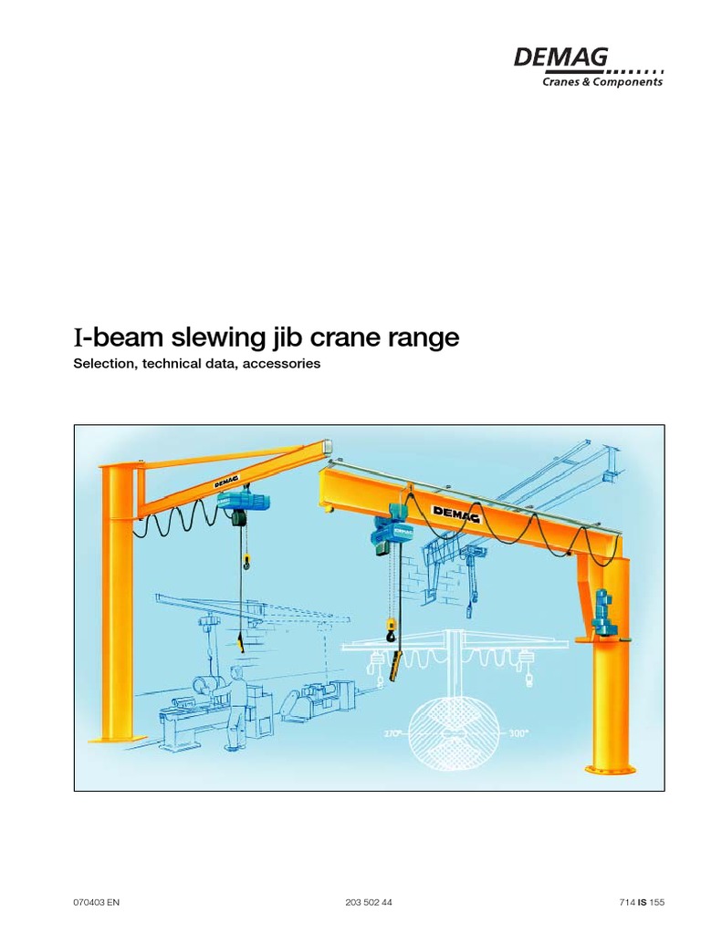 DEMAG - I-Beam Slewing Jib Crane Range | PDF | Crane (Machine) | Screw