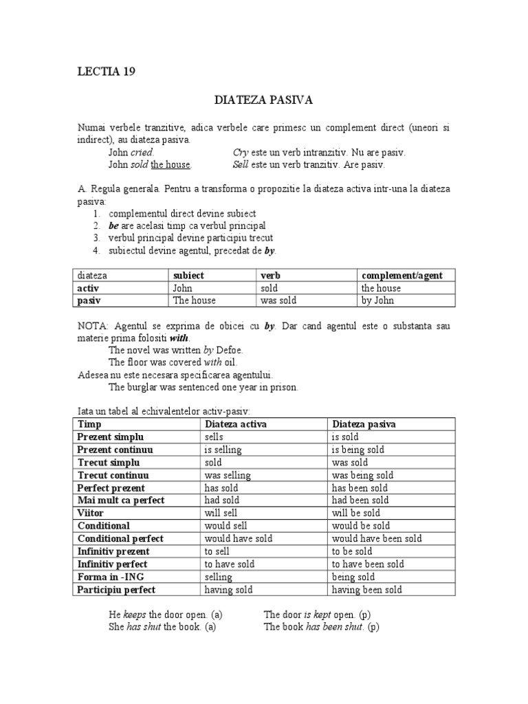 _Diateza_pasiva._War | Grammatical Conjugation | Grammar