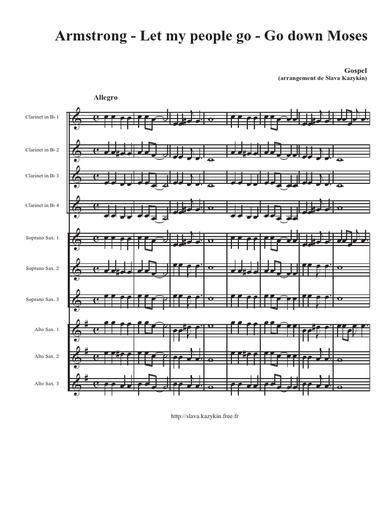 Armstrong - Let My People Go - Go Down Moses | PDF | Saxofón ...