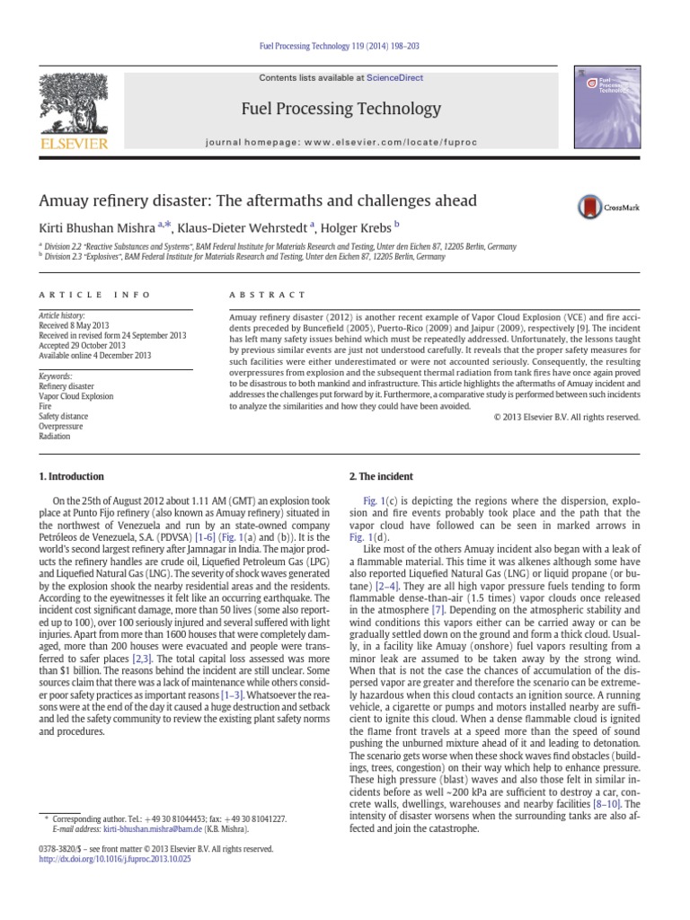 Amuay Re Nery Disaster The Aftermaths and Challenges Ahead | PDF ...